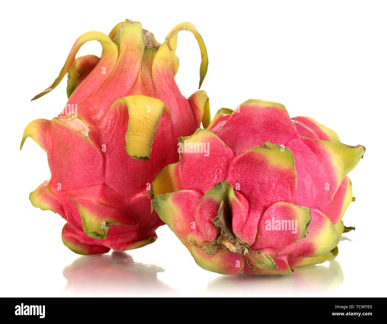 Two ripe pitahayas isolated on white Stock Photo - Alamy