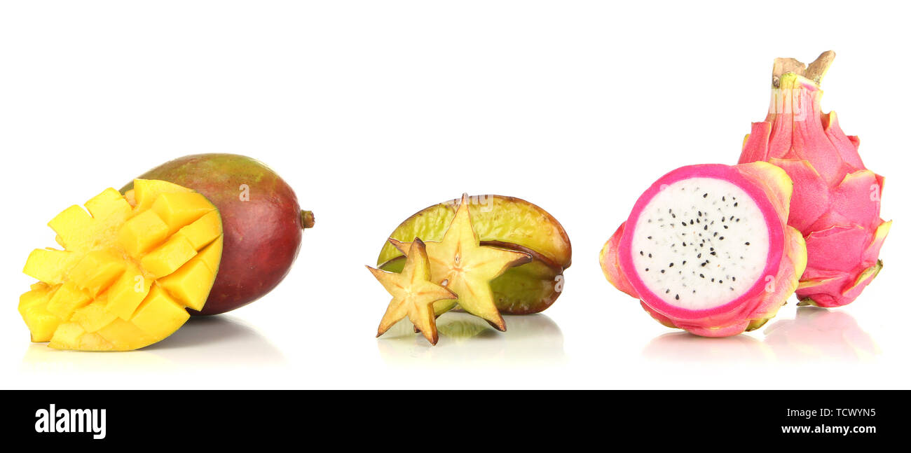 Composition exotic fruits on Cut Out Stock Images & Pictures - Alamy