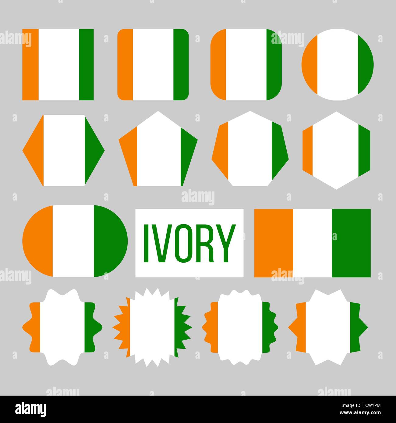 Ivory Flag Collection Figure Icons Set Vector Stock Vector Image & Art ...