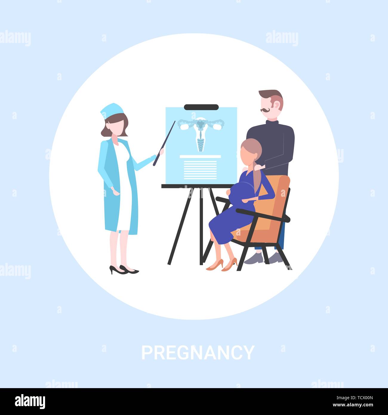 Gynecologist Couple Chart Stock Vector Images Alamy