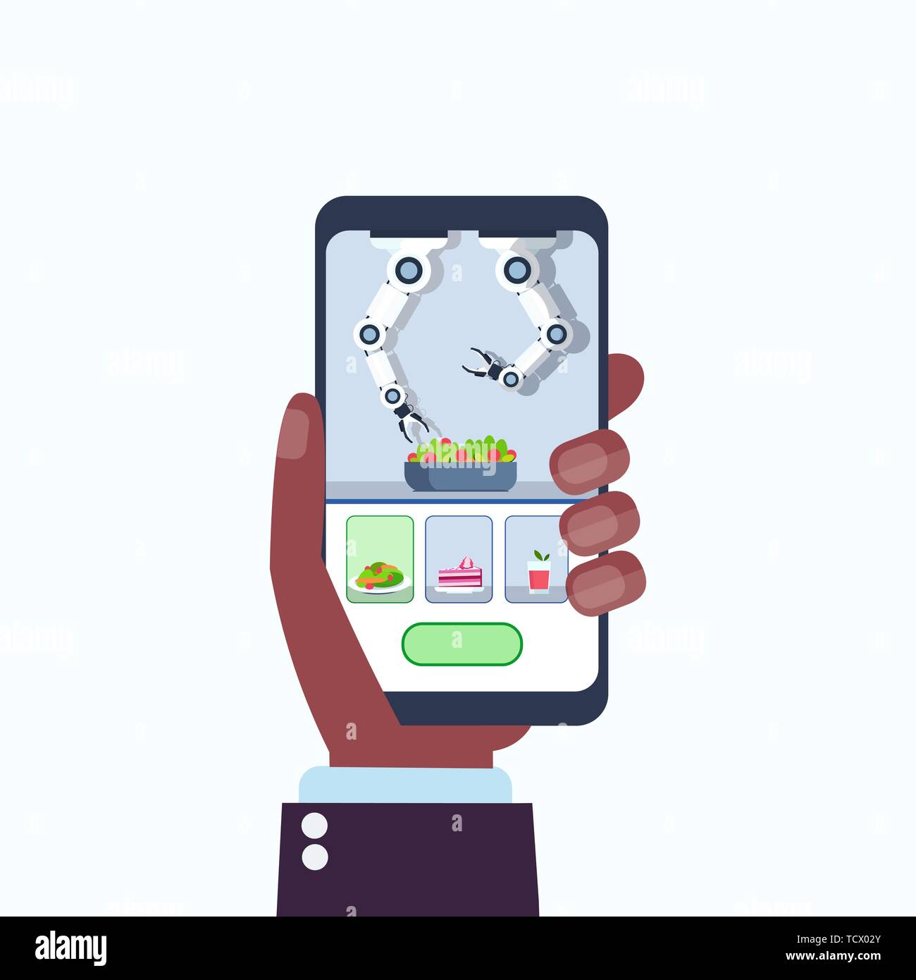 Robot hand cooking Stock Vector Images - Alamy