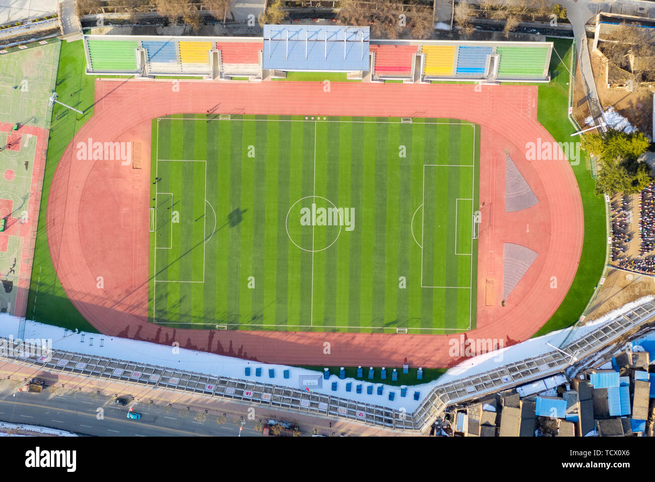 Aerial view high school football stadium hi-res stock photography and ...
