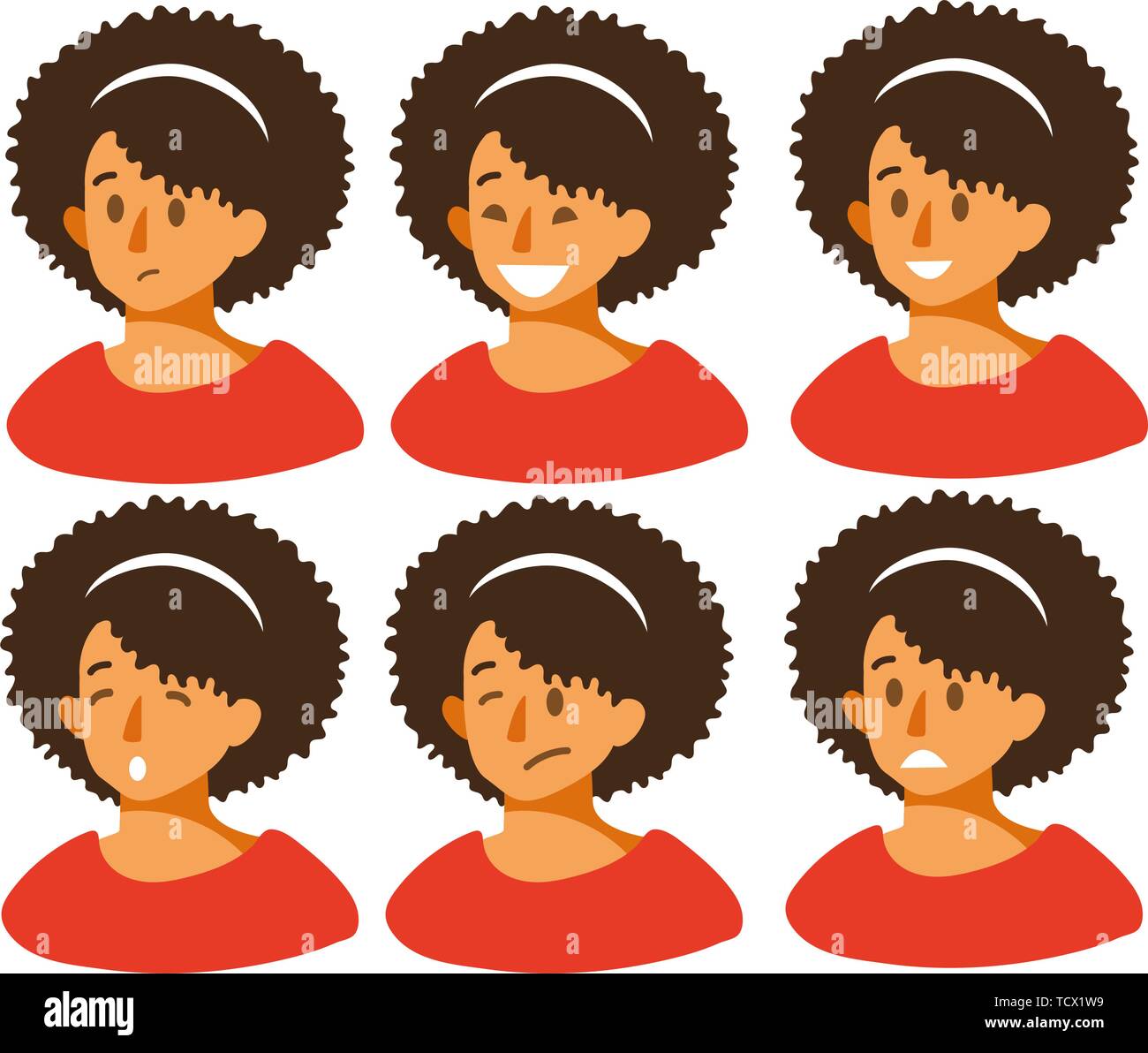 Cartoon girl emotions and expression hi-res stock photography and ...