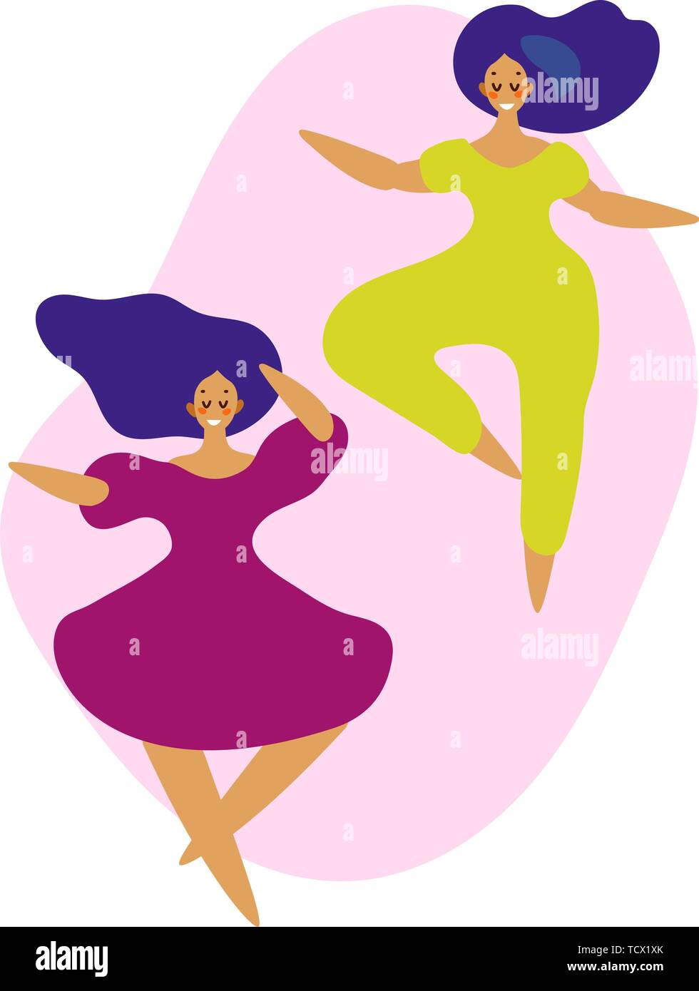 Pattern of dancing girls. Women performing dance at school, studio ...