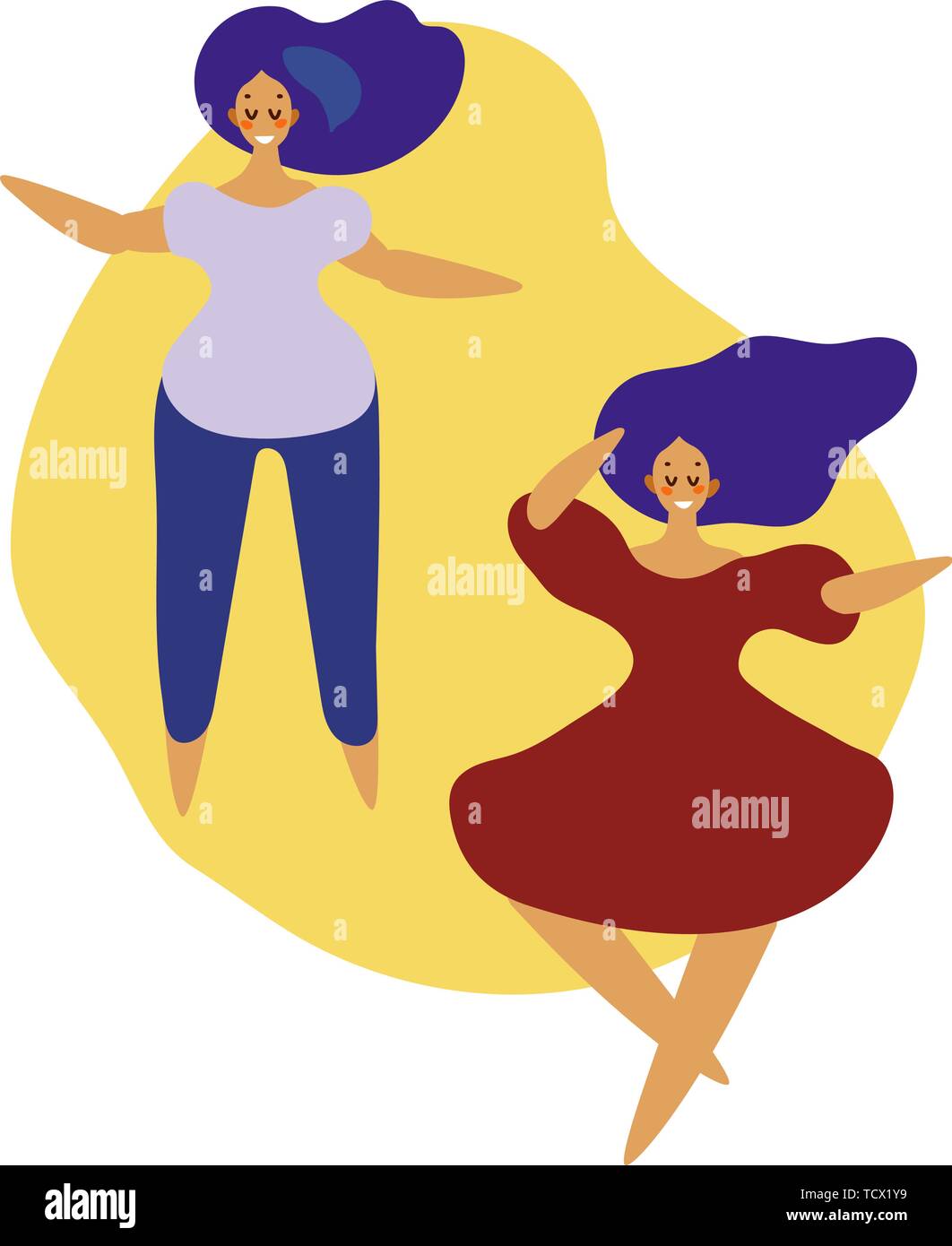 Pattern of dancing girls. Women performing dance at school, studio ...