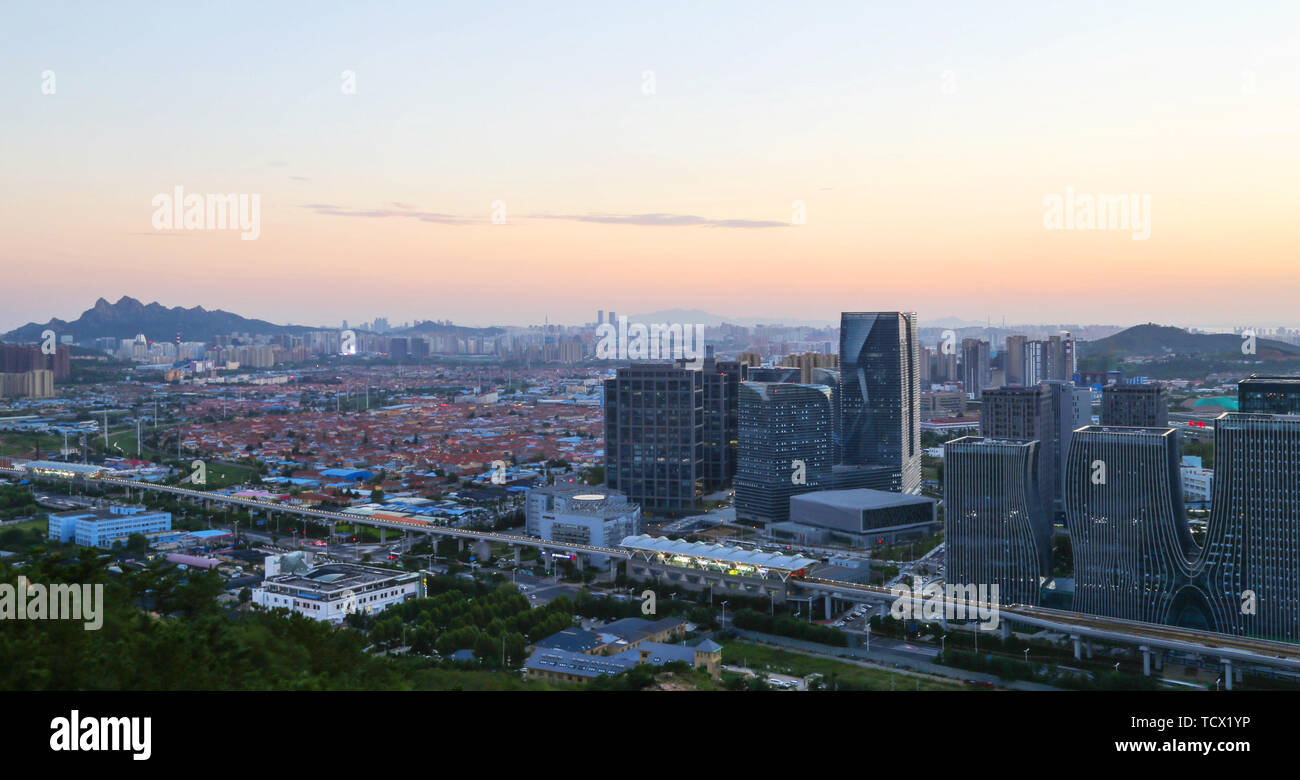 Sky, high-rise building, houses, roads, modern times Stock Photo - Alamy