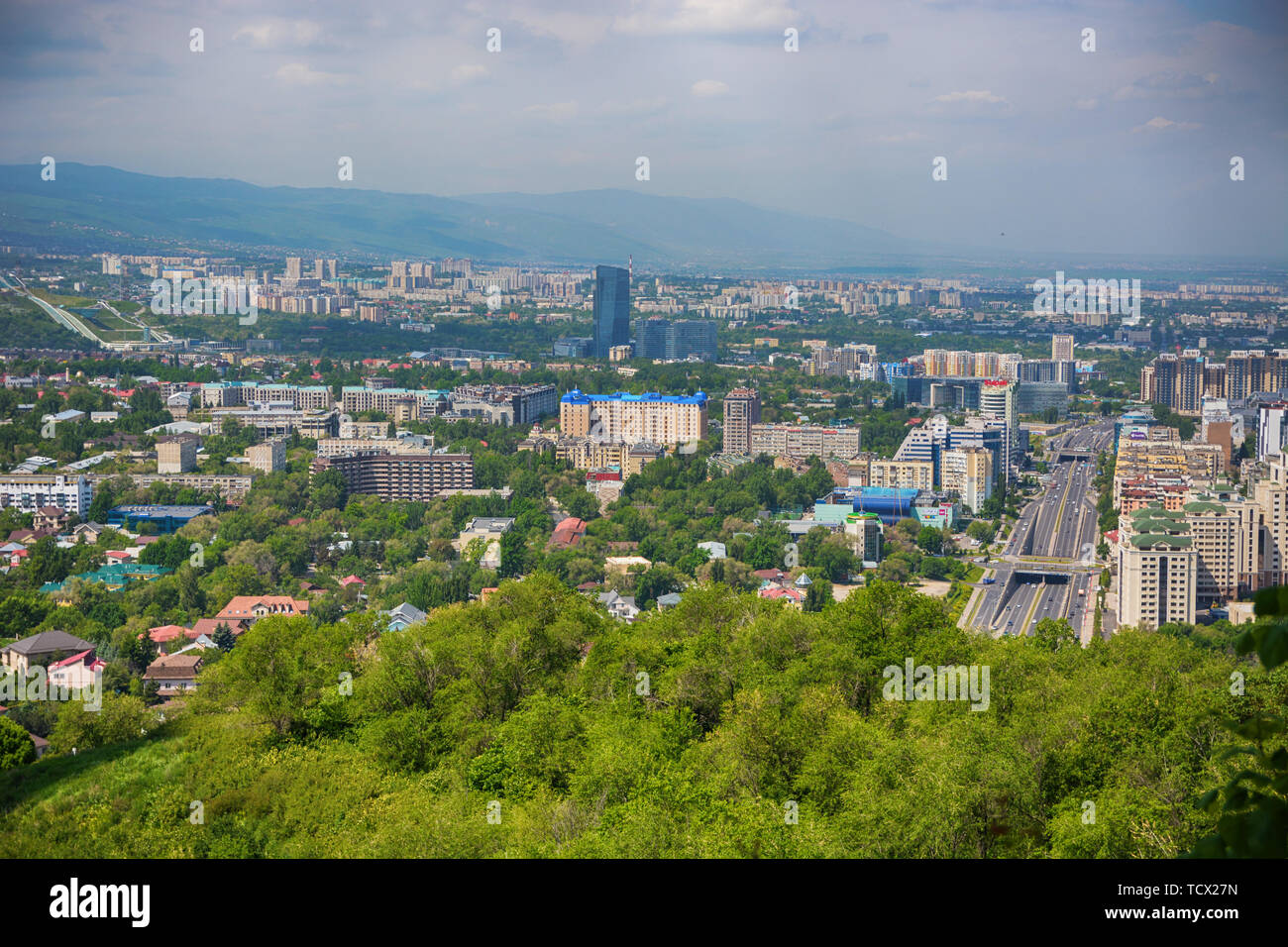 Panoramic view of residential area of Almaty, Kazakhstan Stock Photo ...
