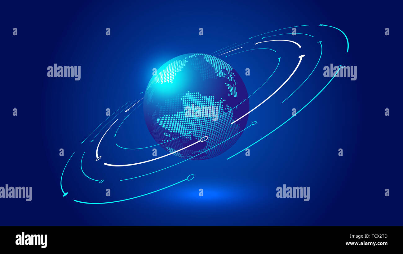 Point Line Link, Digital Earth Construction Earth Running Track Image ...
