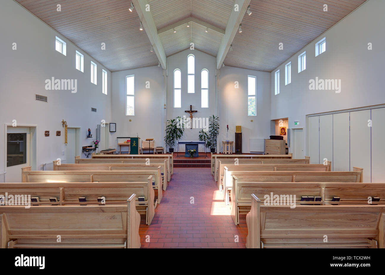 Modern catholic church interior hi-res stock photography and images - Alamy