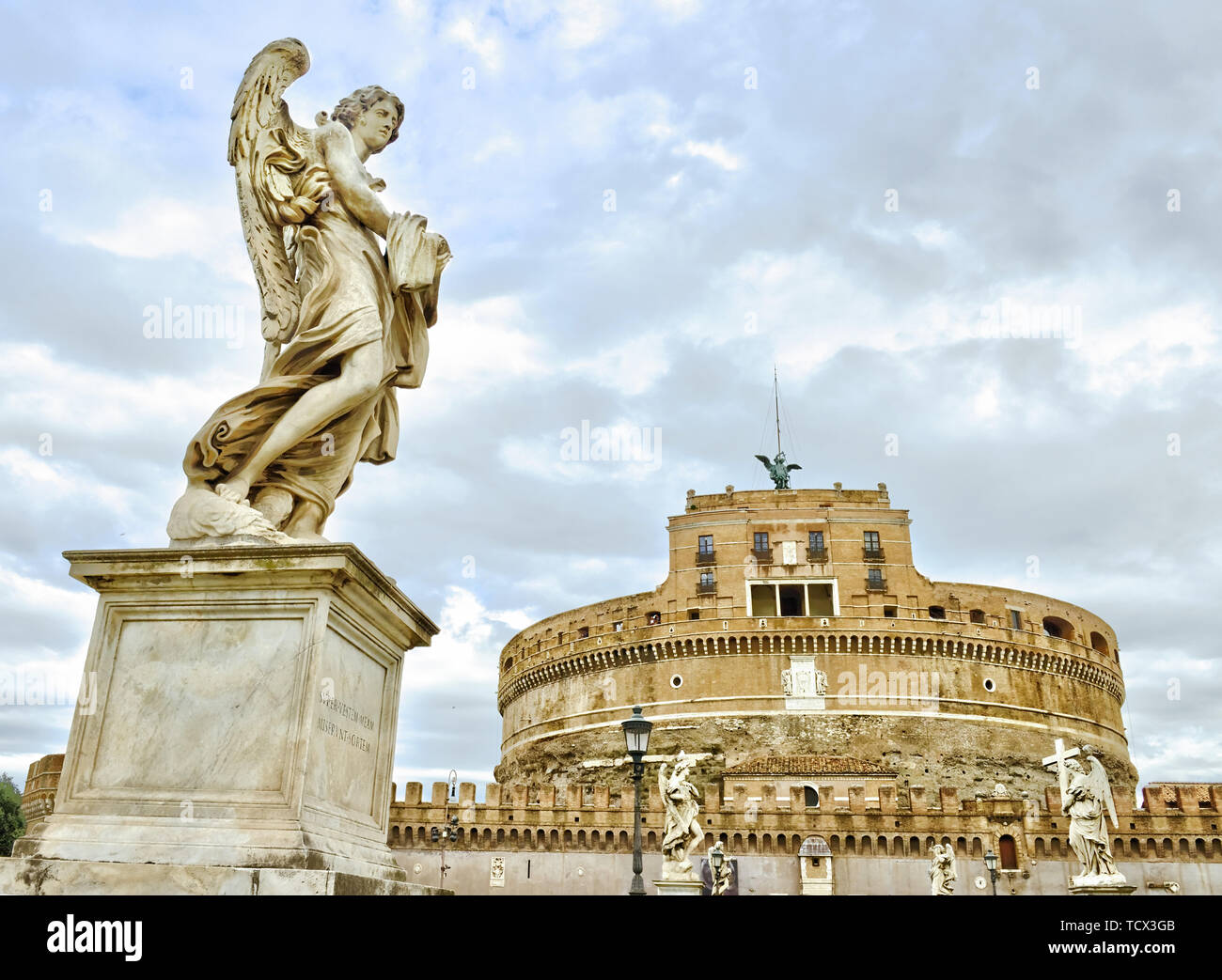 Historic ancient Castle of Saint Angel in Rome Stock Photo - Alamy