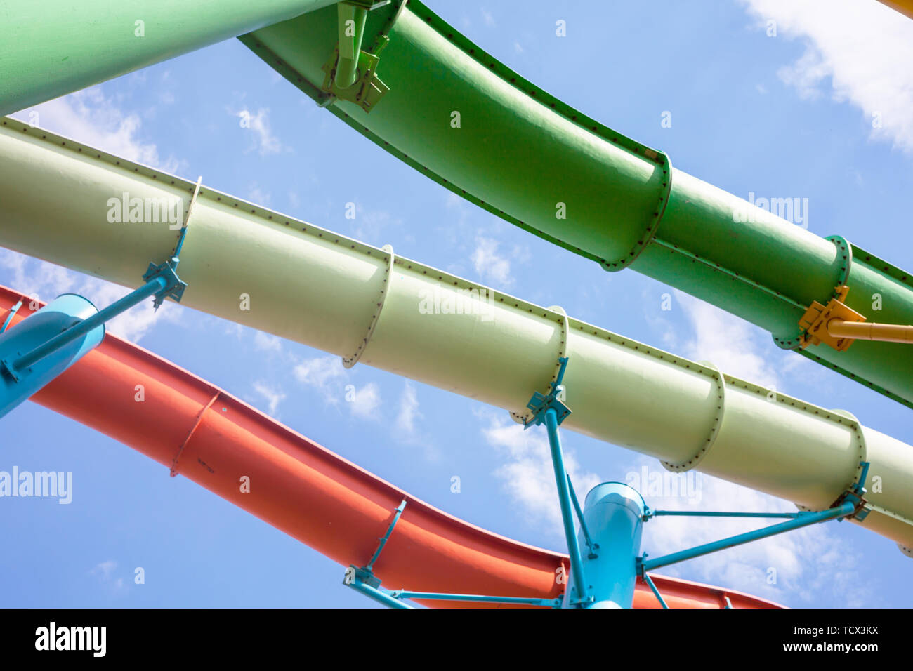Blue waterpark on sky background Stock Photo - Alamy