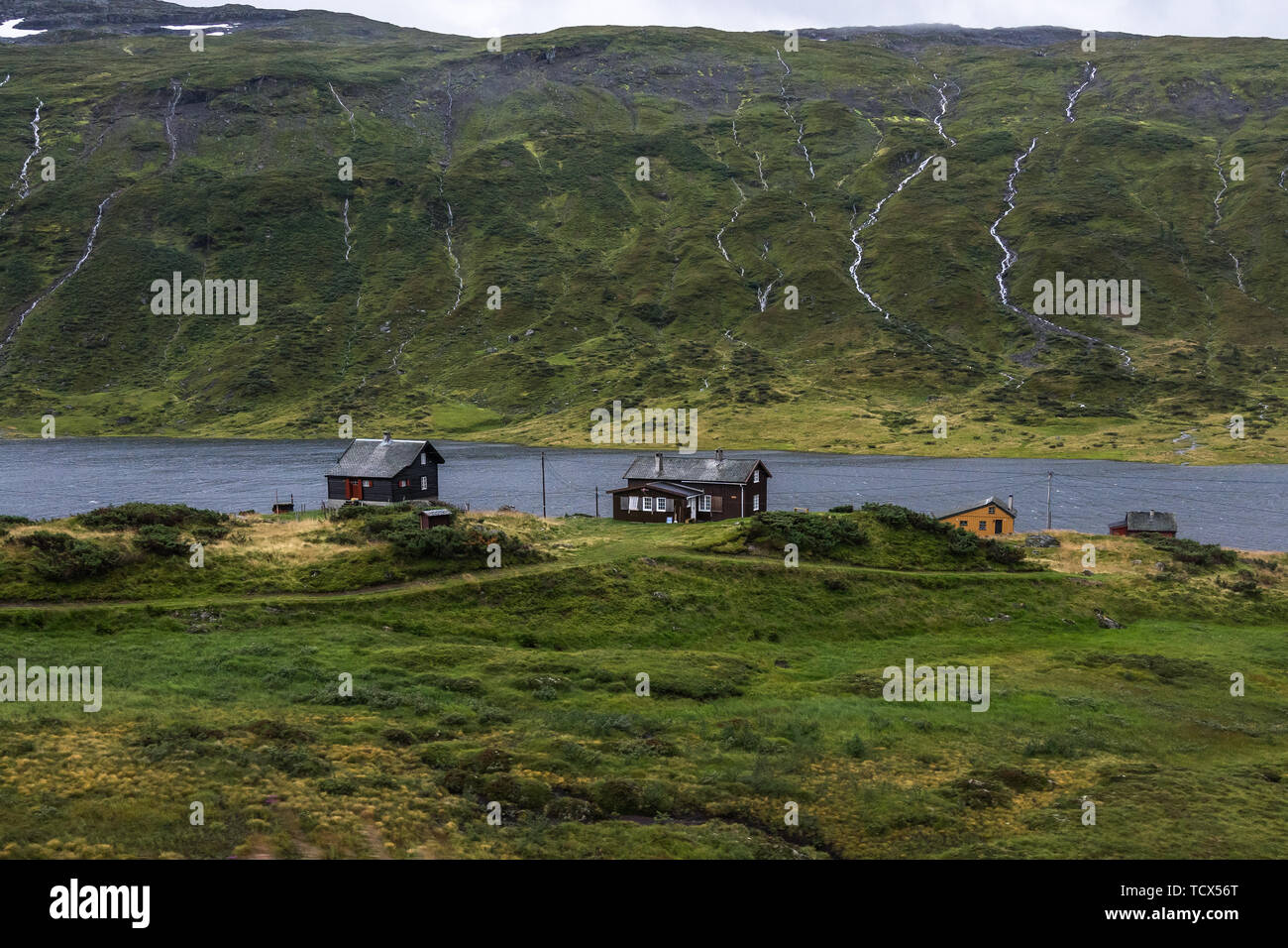 Scenic mountainous landscape of Hardangervidda National Park, Norway ...
