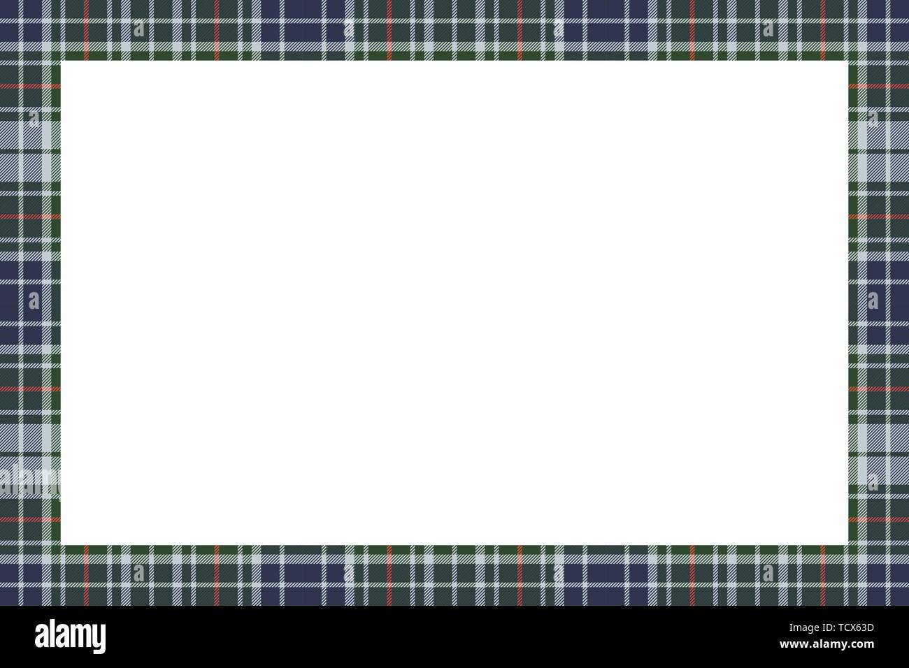 Border frame vector vintage background. Plaid pattern fabric texture ...