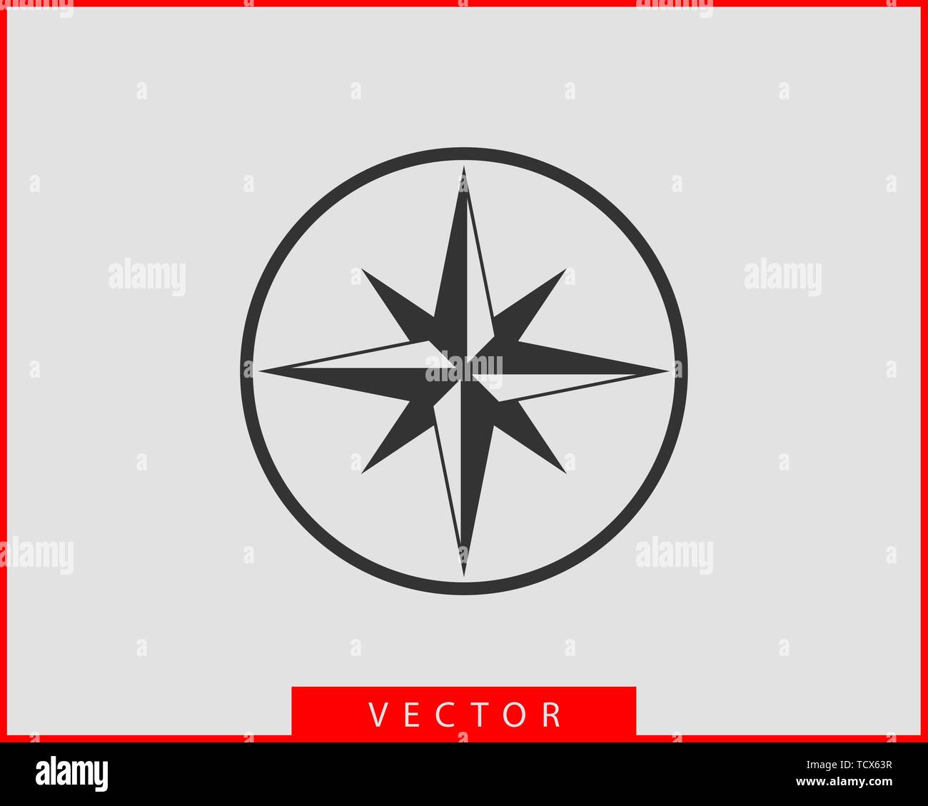 Compass icon vector. Wind rose star navigation Stock Vector Image & Art ...