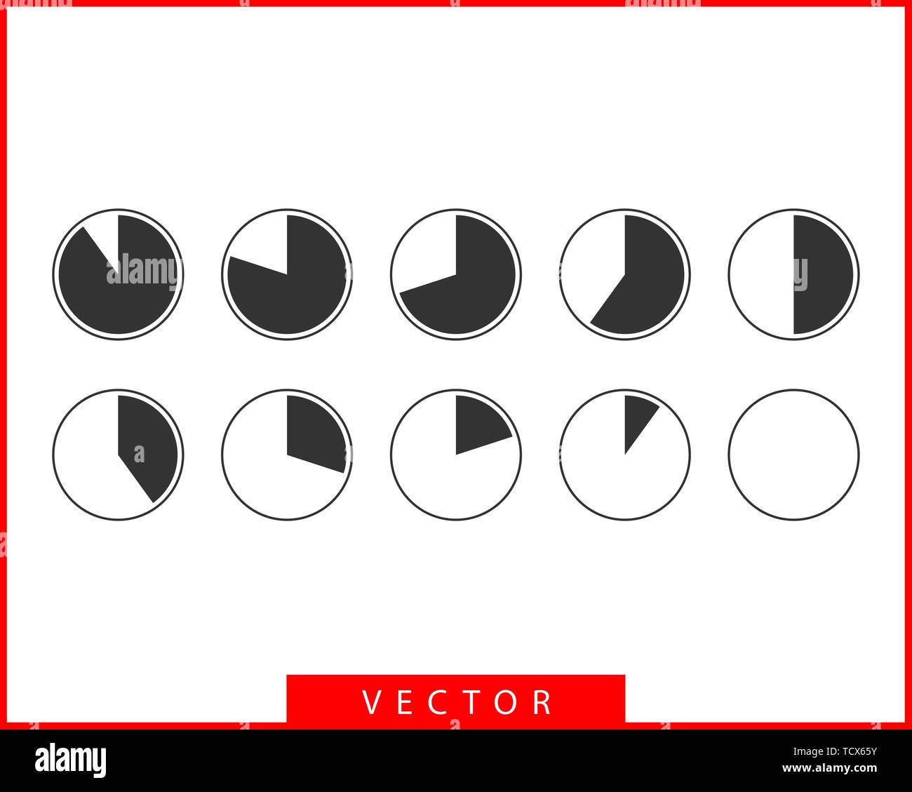 Set pie chart icons. Circle diagram vector. Collection Charts graphs ...