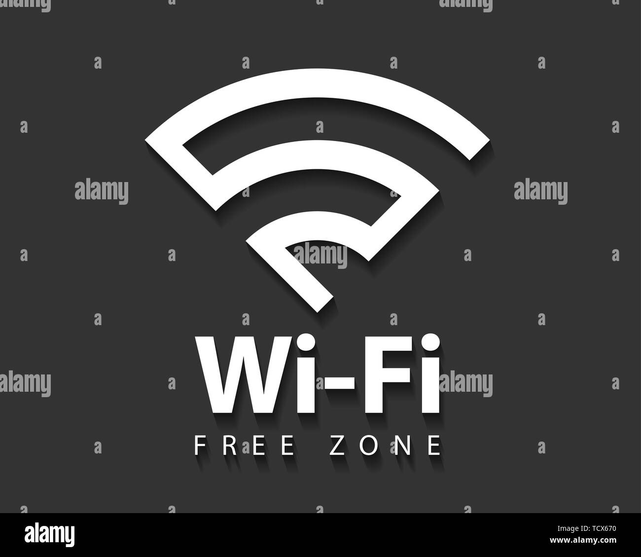 Free wi fi icon. Connection zone wifi vector symbol. Radio waves signal ...