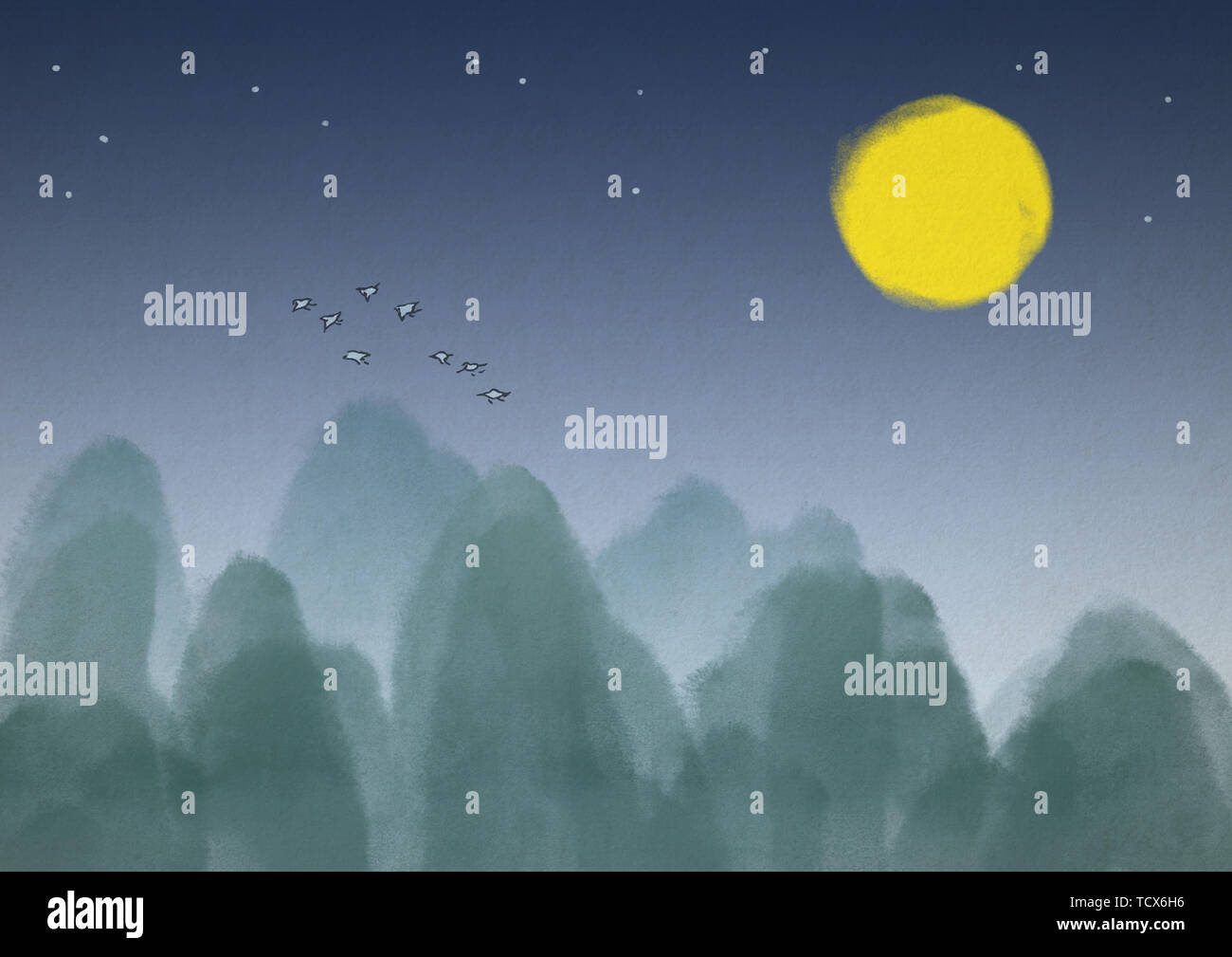 Outdoor night view Stock Photo - Alamy