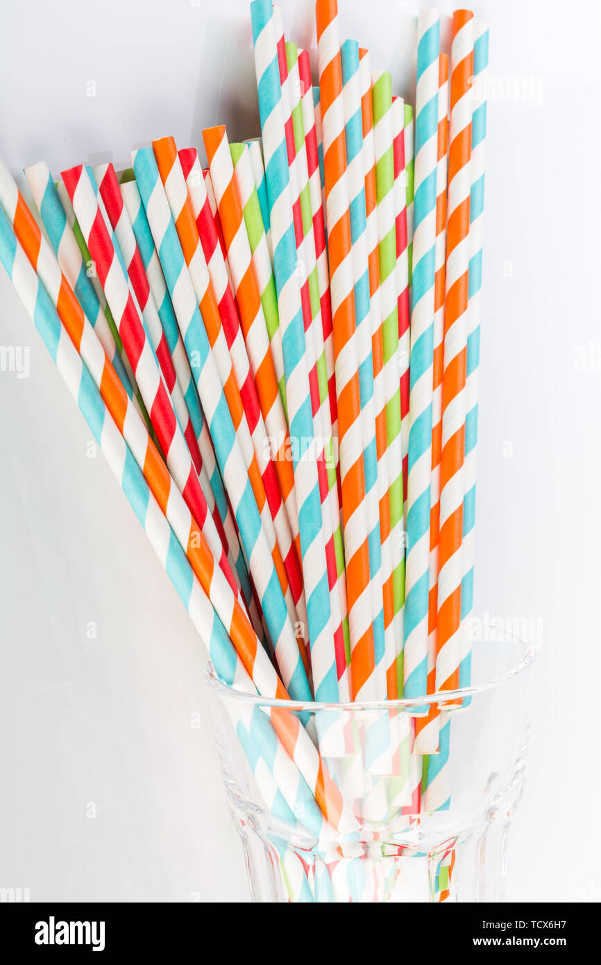 A brightly colored paper straw Stock Photo - Alamy