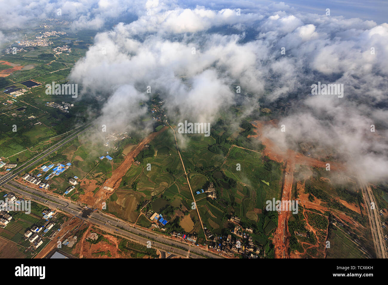 Nanning-Chongqing-Xinjiang, aerial shooting Stock Photo - Alamy