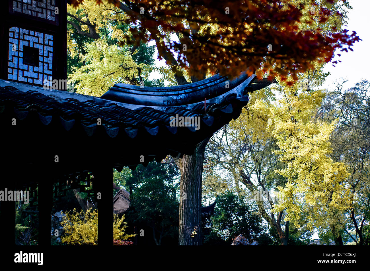 Autumn Color in Suzhou Garden Stock Photo - Alamy