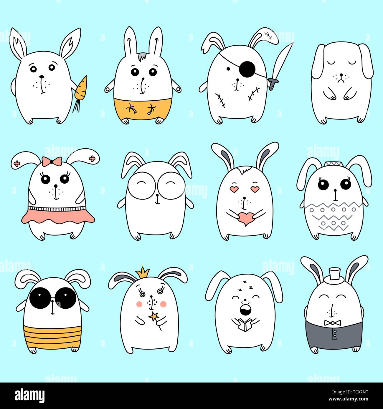 College rabbit Stock Vector Images - Alamy