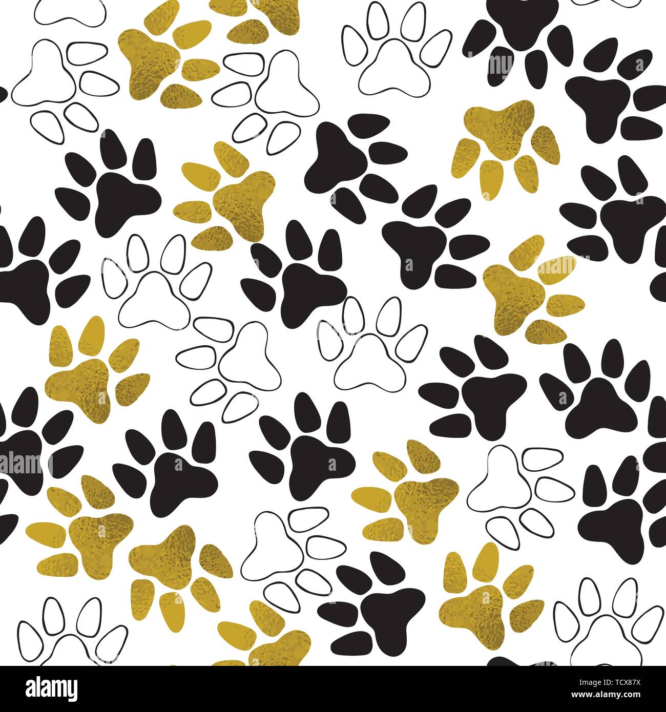 Seamless pattern with dog paw print. Vector illustration Stock Vector ...