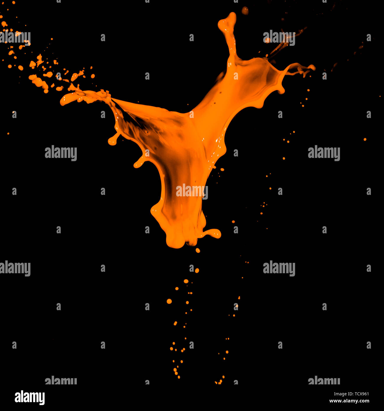 isolated orange water splash on background Stock Photo - Alamy