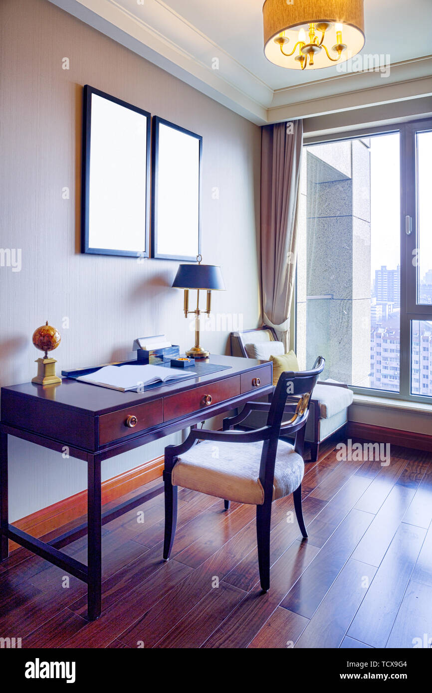 Modern family with modern chairs and windows hi-res stock photography ...