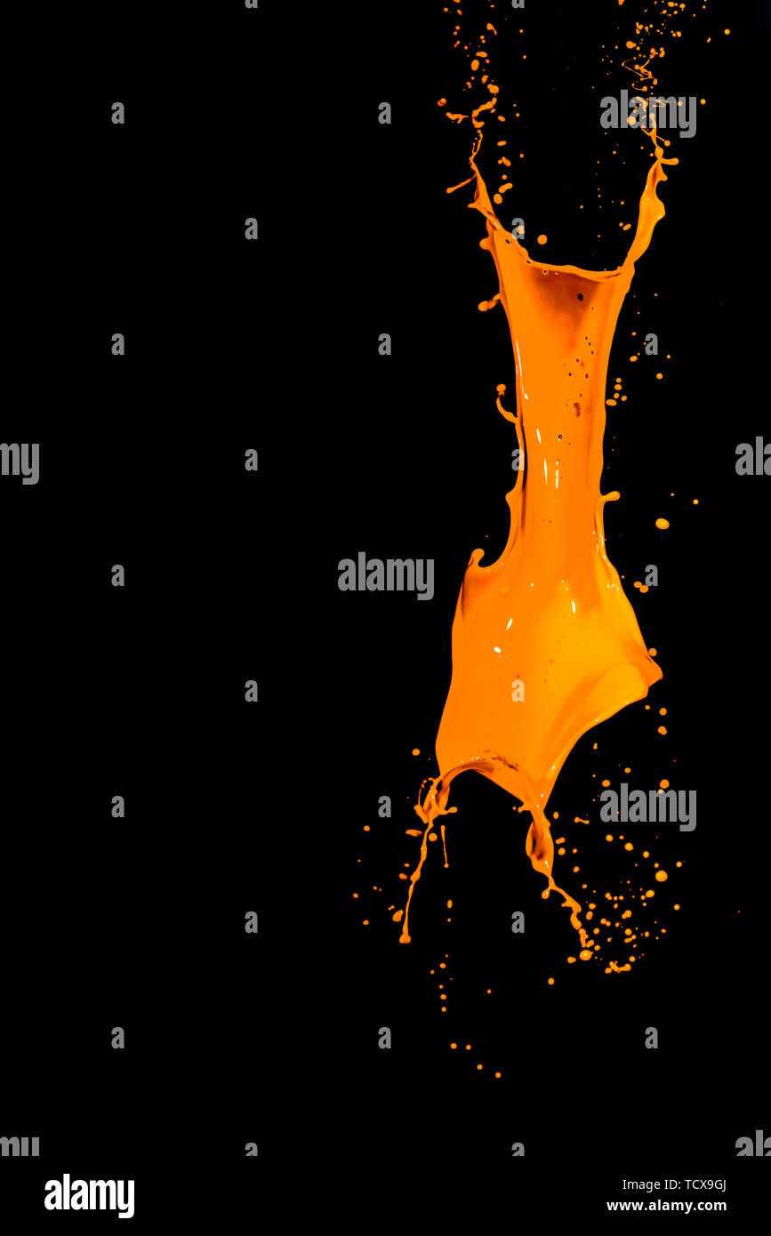 isolated orange water splash on background Stock Photo - Alamy