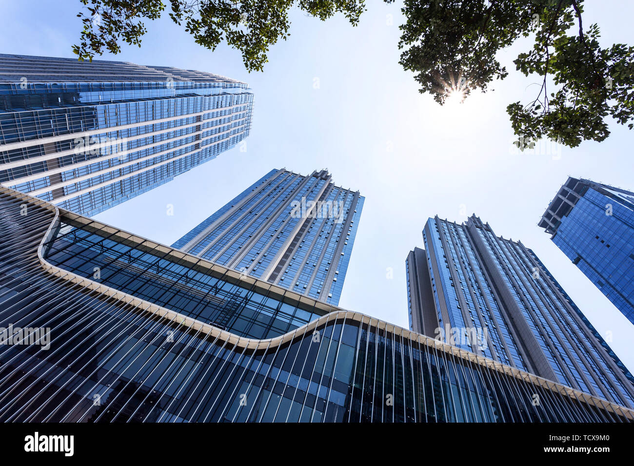 low angle view of modern office building Stock Photo - Alamy