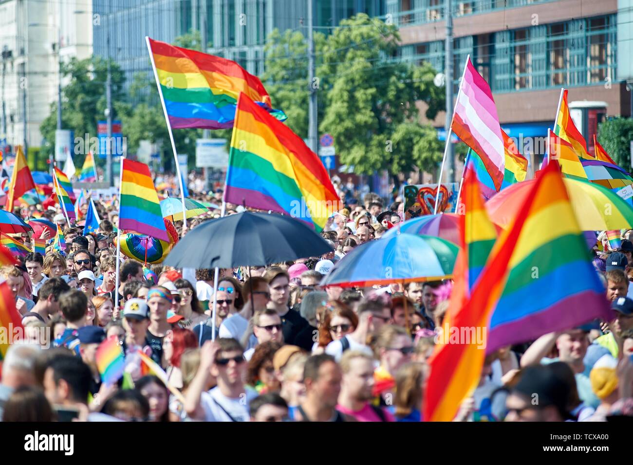 Participants of Equality Parade walks through the streets of the centre ...