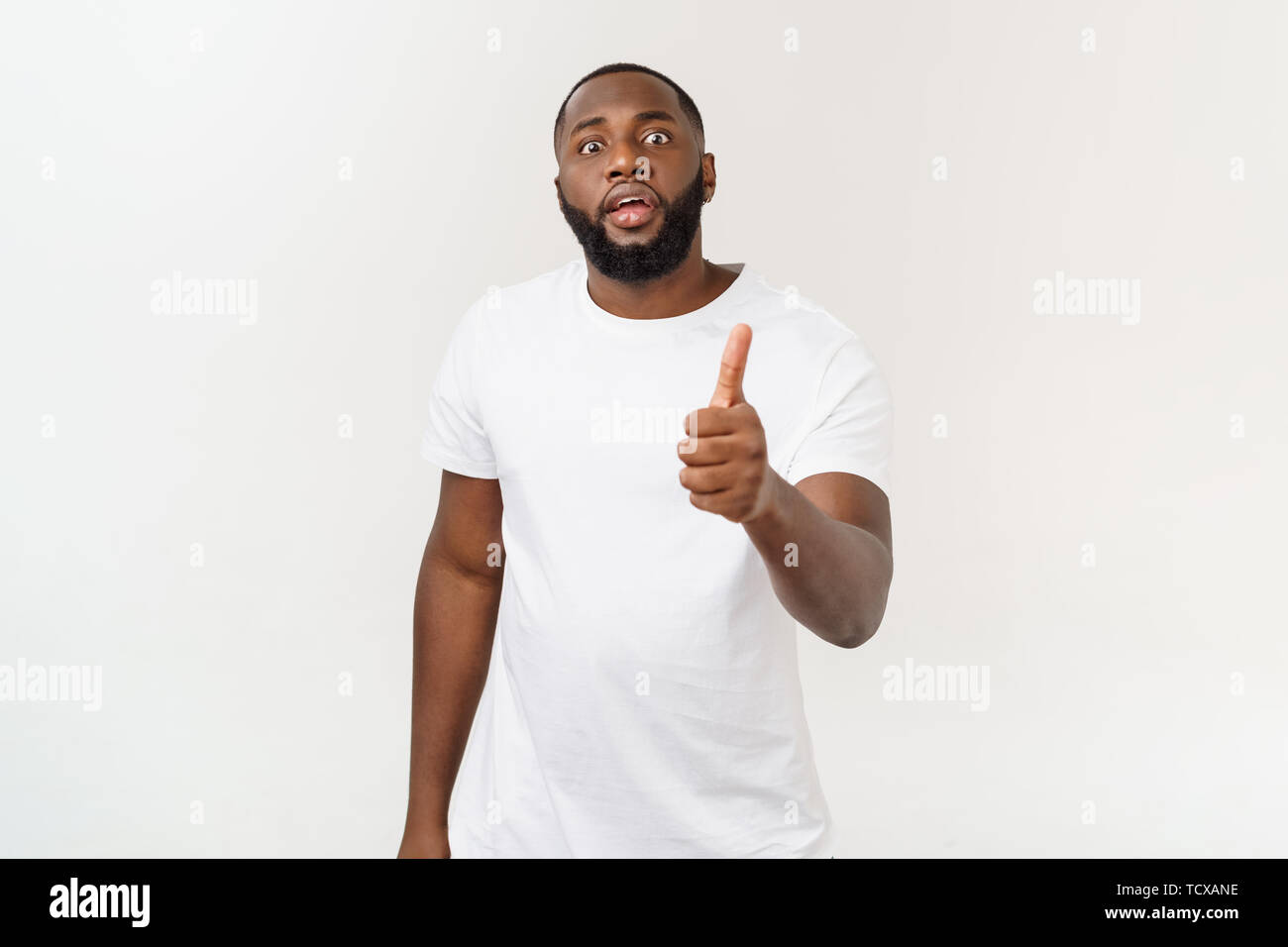 Portrait Of Happy Afroamerican Handsome Bearded Man Laughing And