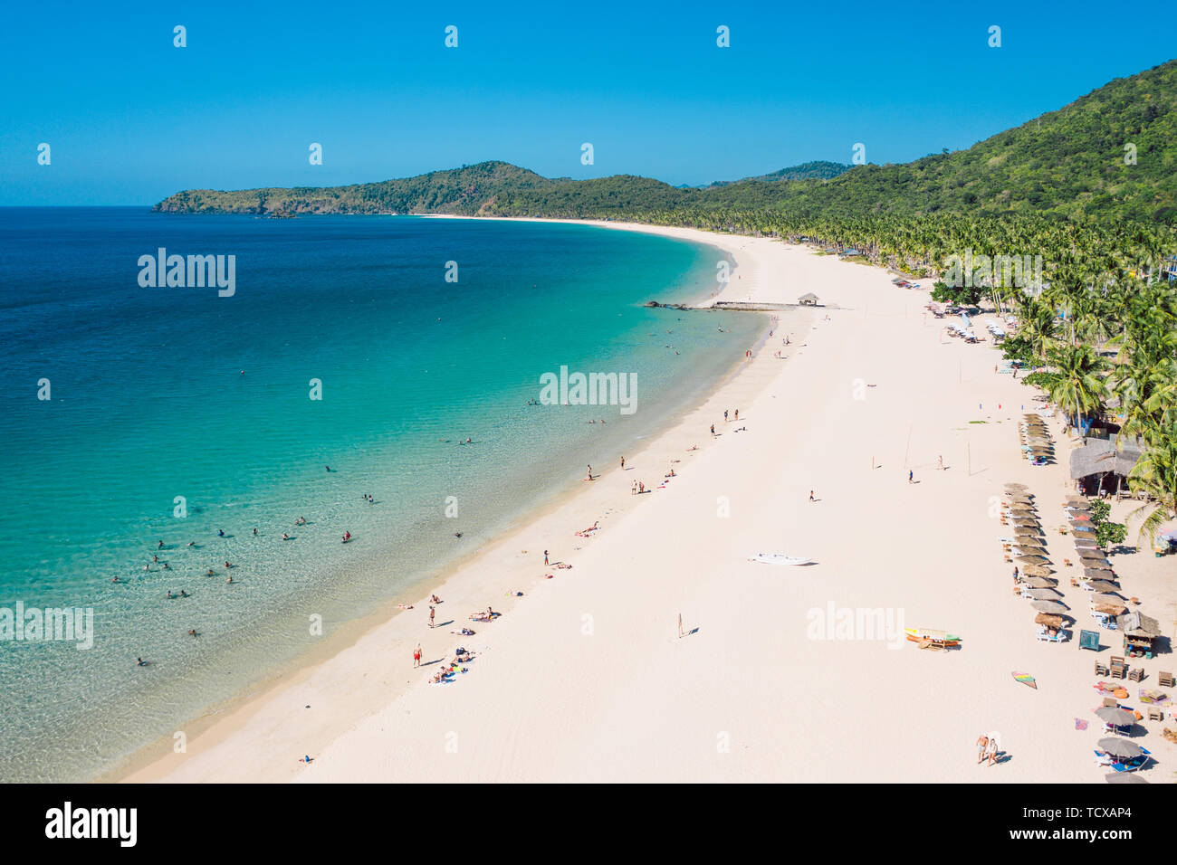 Aerial view of Nacpan beach on Palawan, Philippines Stock Photo - Alamy