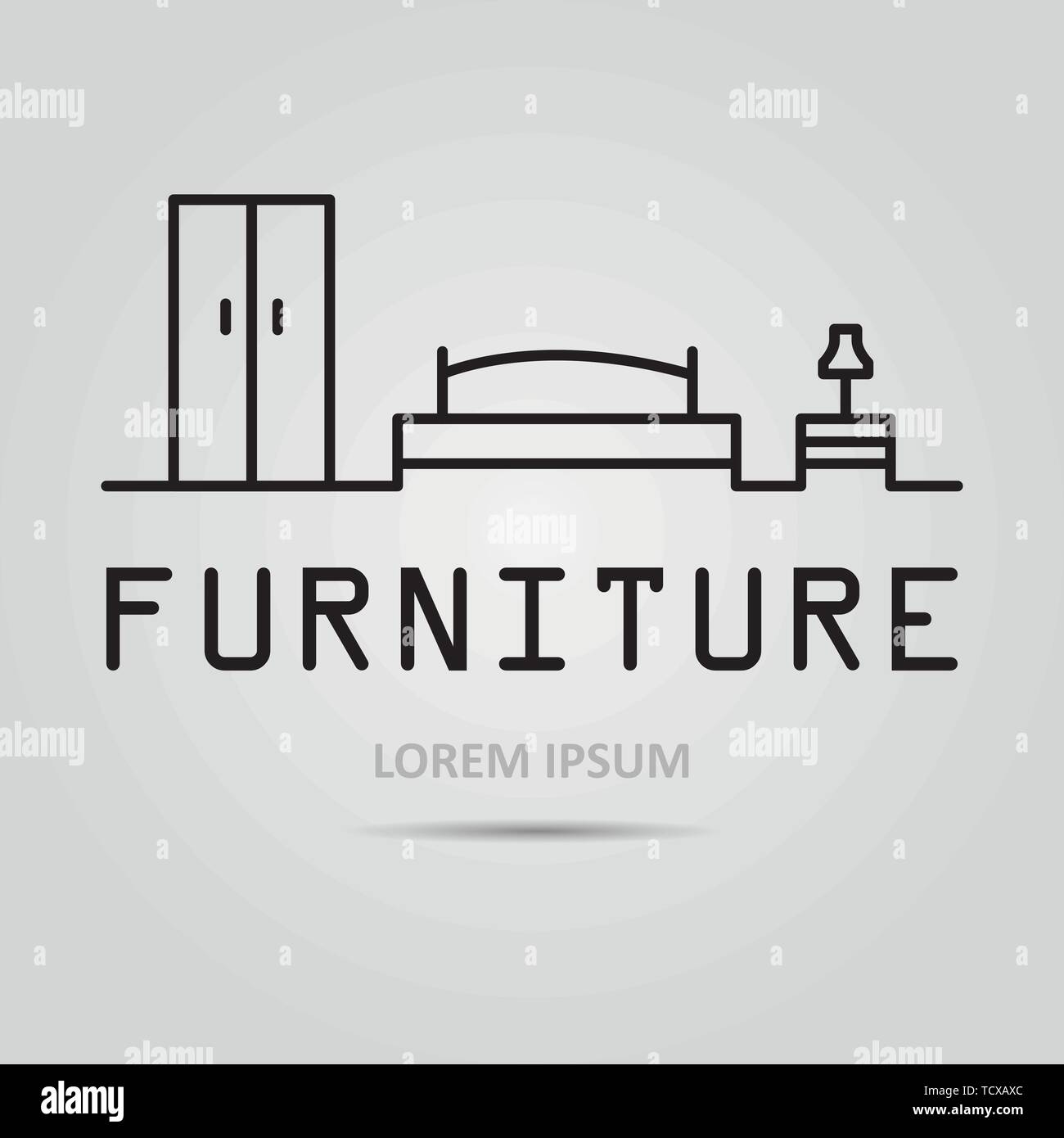 Vector icon with furniture and space text Stock Vector Image & Art - Alamy