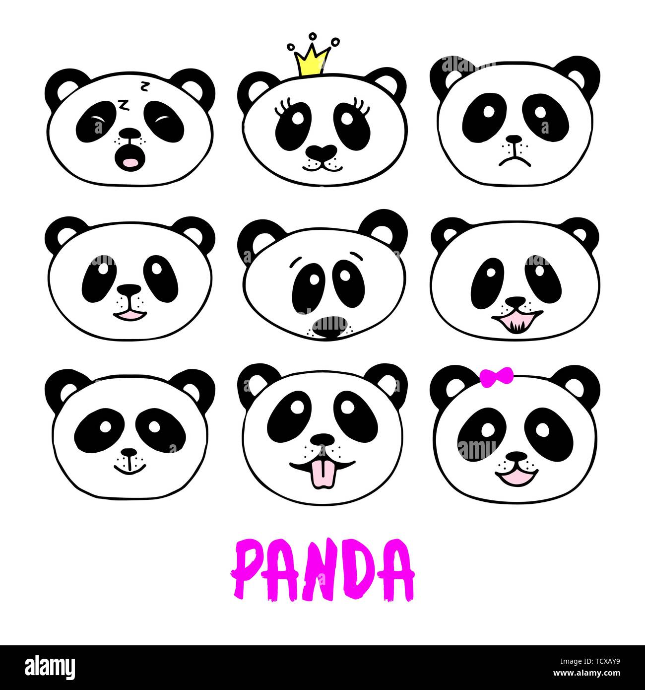 Panda Face Clipart Black And White