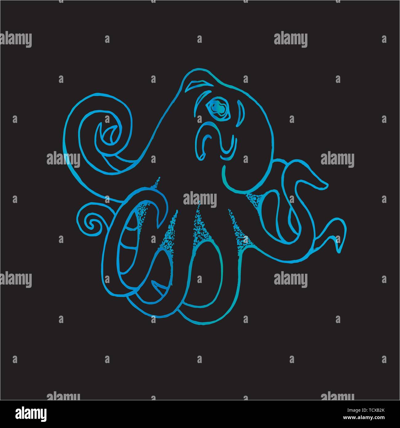 Gradient illustration of an octopus. Tattoo idea Stock Vector Image ...