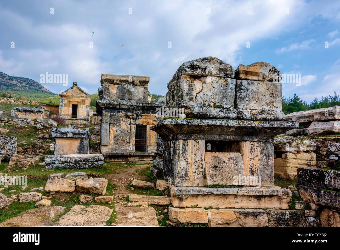Remains of the ancient city of Hila Boris, Cotton Fort, Turkey Stock ...
