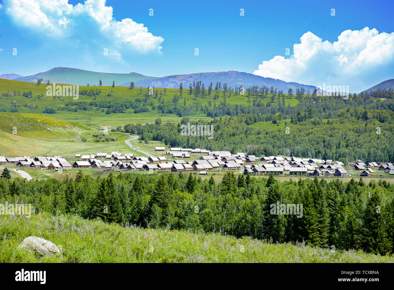 Summer in Wo Mu Village, Burjin, Xinjiang Stock Photo - Alamy