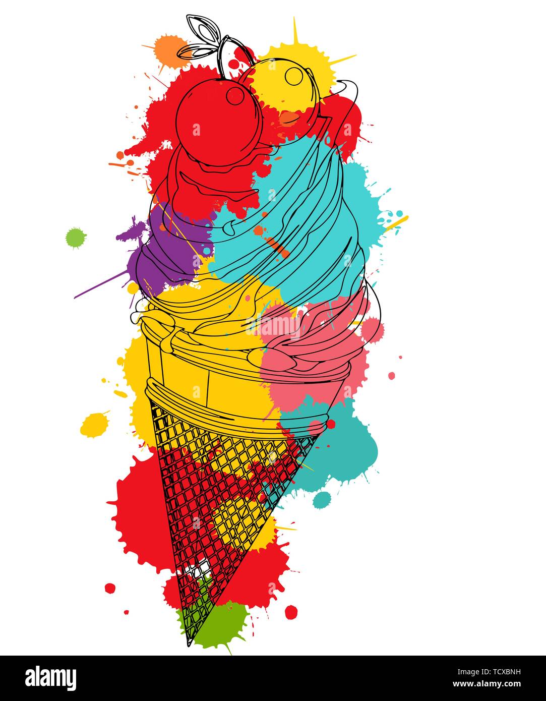 Ice cream splat background Stock Vector Images - Alamy