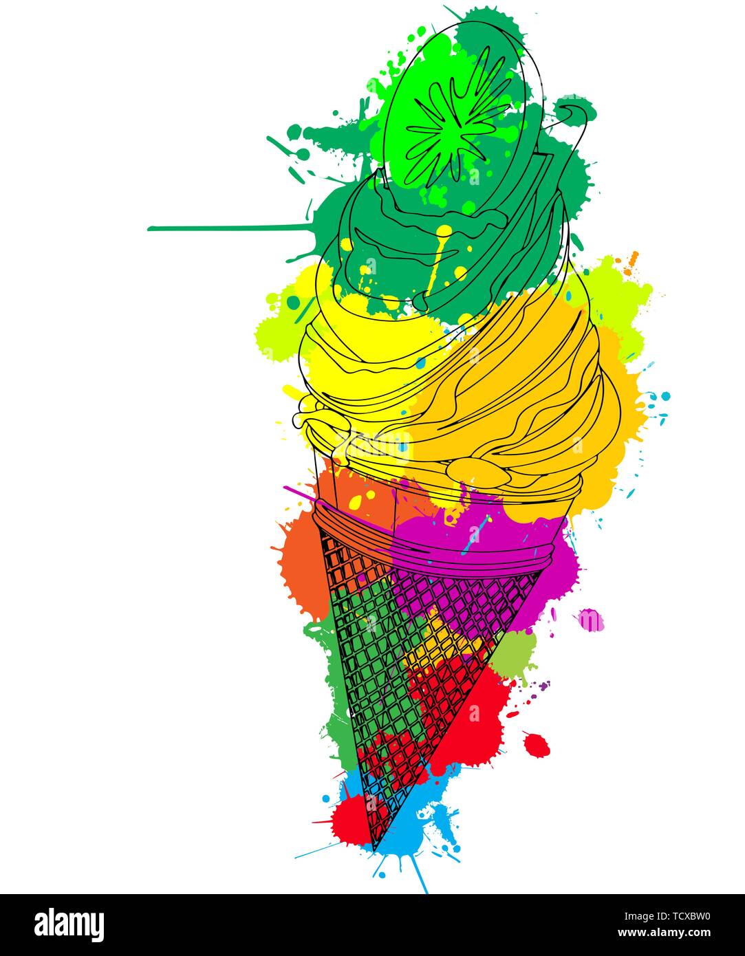 Ice cream splat background Stock Vector Images - Alamy