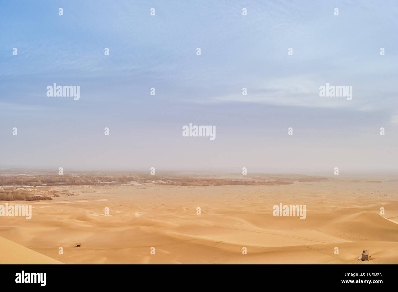 Desert Scenery of Mingsha Mountain, Dunhuang, Gansu Province Stock ...