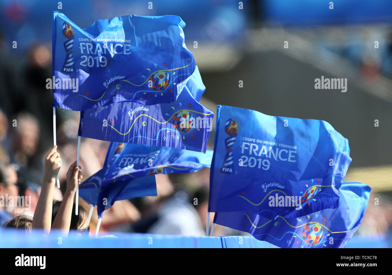 Fans in the stands wave France 2019 flags Stock Photo - Alamy