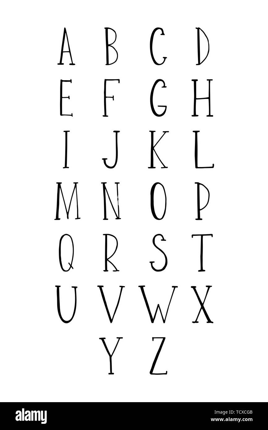 Hand drawn alphabet hi-res stock photography and images - Alamy