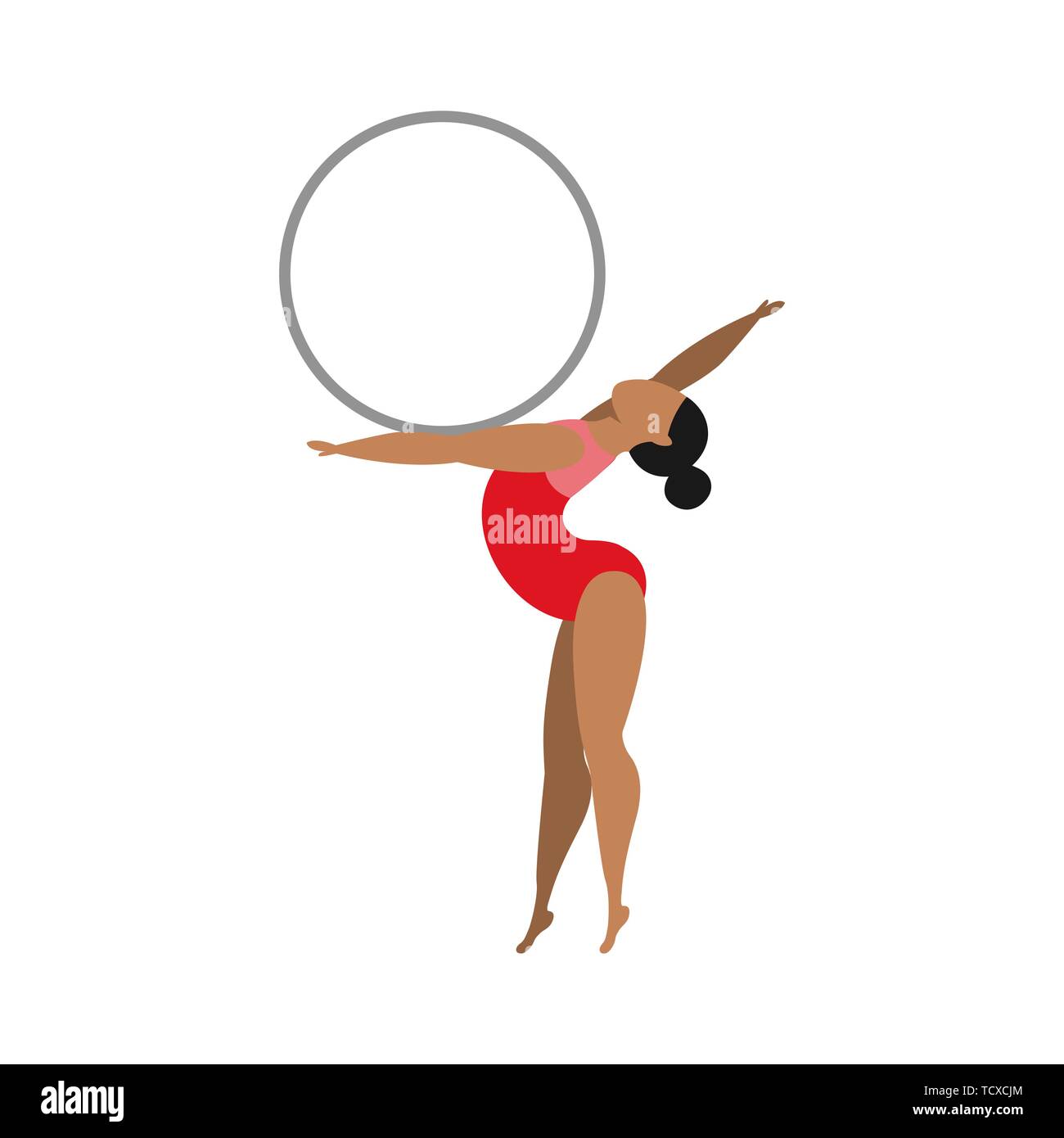 Beautiful rhythmic gymnast on white background. Sport concept. Vector ...