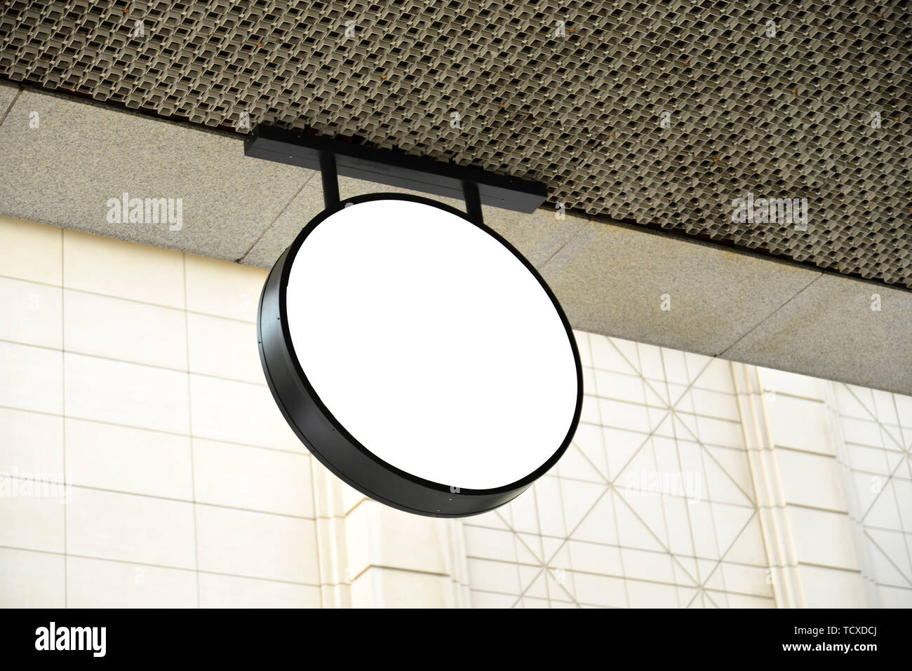 Outdoor round blank light box billboard Stock Photo - Alamy