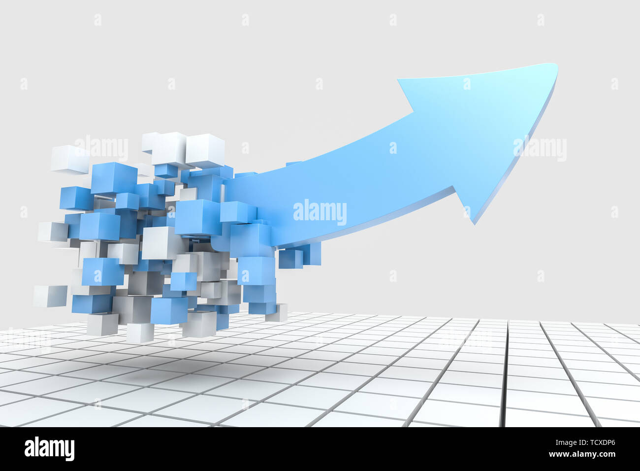 Three-dimensional rendering, arrow model creative background, direction ...