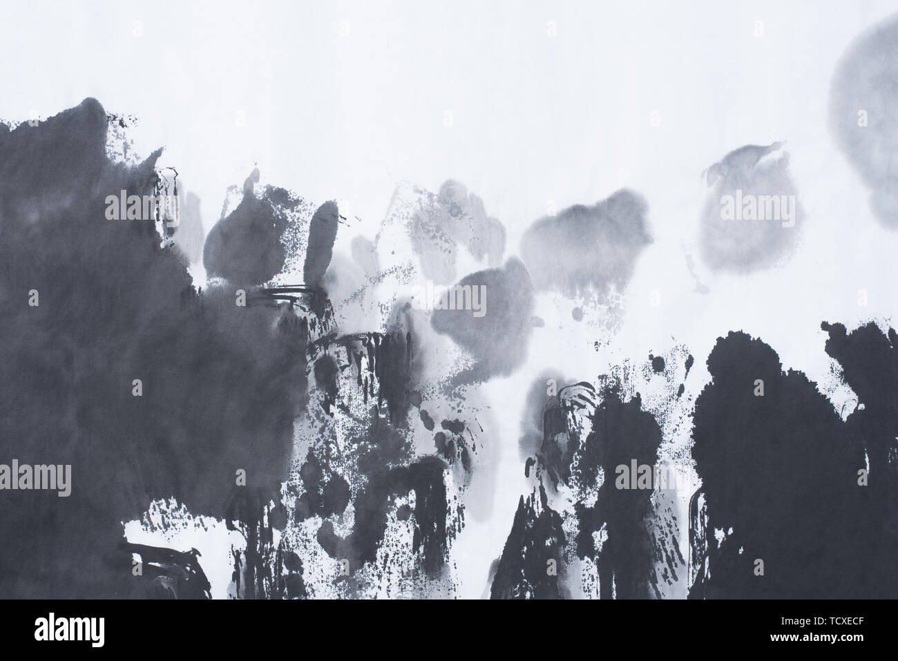 Abstract landscape ink background Stock Photo - Alamy