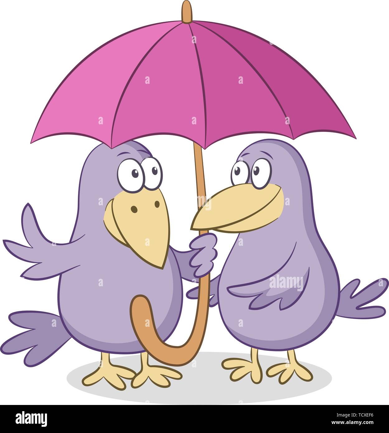 Cartoon Umbrella Bird