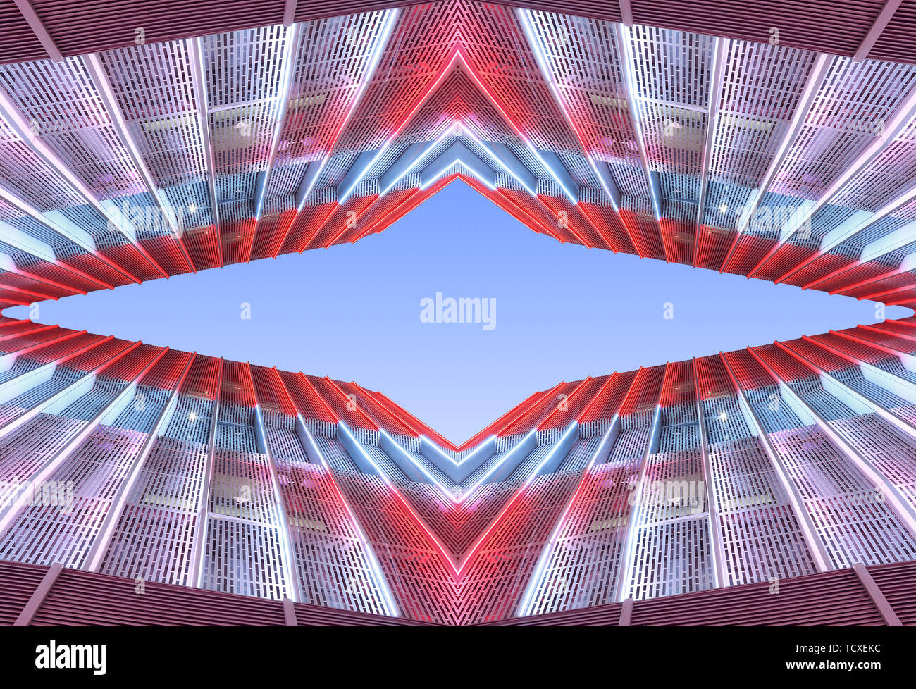 In 2017, a collage of visual graphics on architectural structures Stock ...