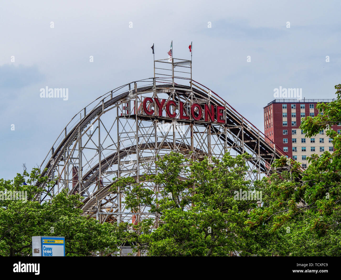 New York - United States, June 17, 2015 -Cyclone rollercoaster in Coney ...